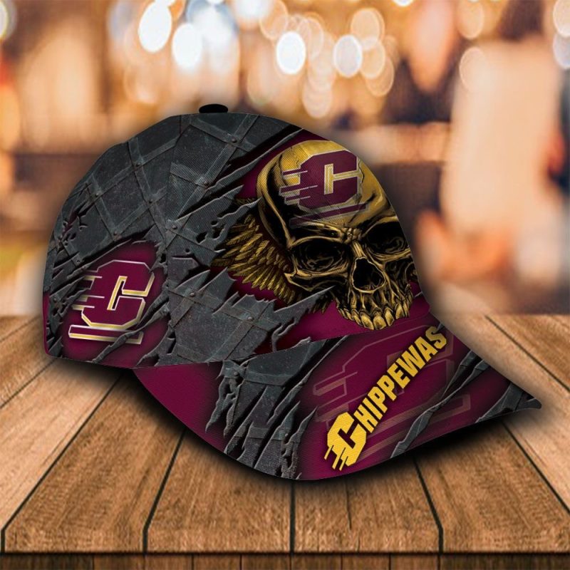 Central Michigan Chippewas Skull Custom Name Cap Hat - Hot Sale 2025