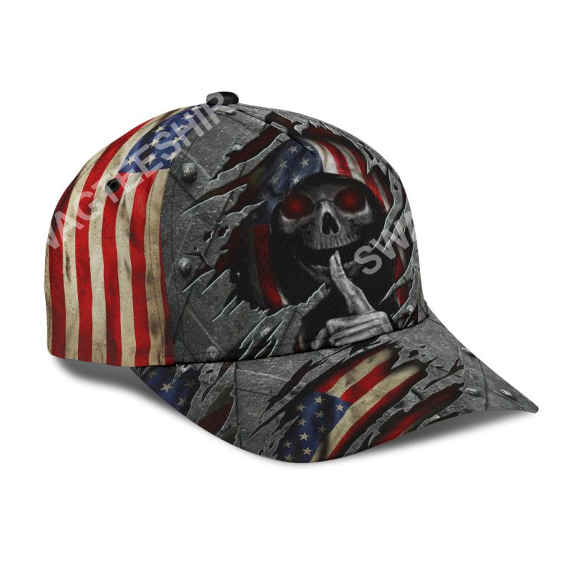 Fourth Of July American Flag Skull All Over Printed Classic Cap - Hot ...