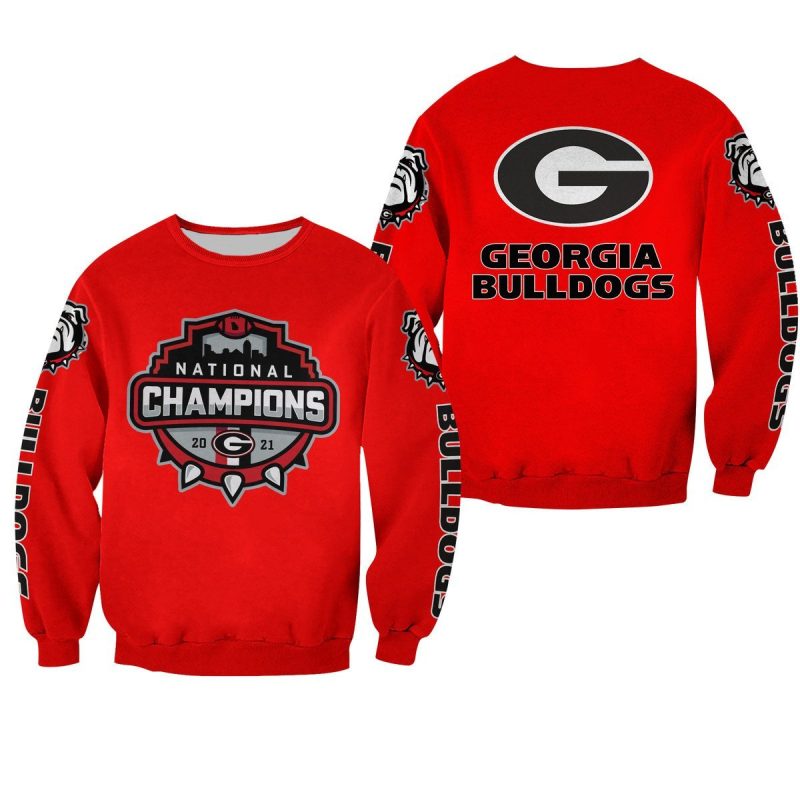 Georgia Bulldogs National Champions 2021 Red 3D Shirt, Hoodie - Hot ...