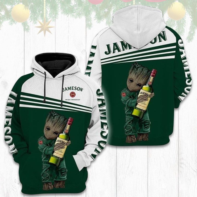 Groot Hug Jameson Irish Whiskey 3D Hoodie - Hot Sale 2025