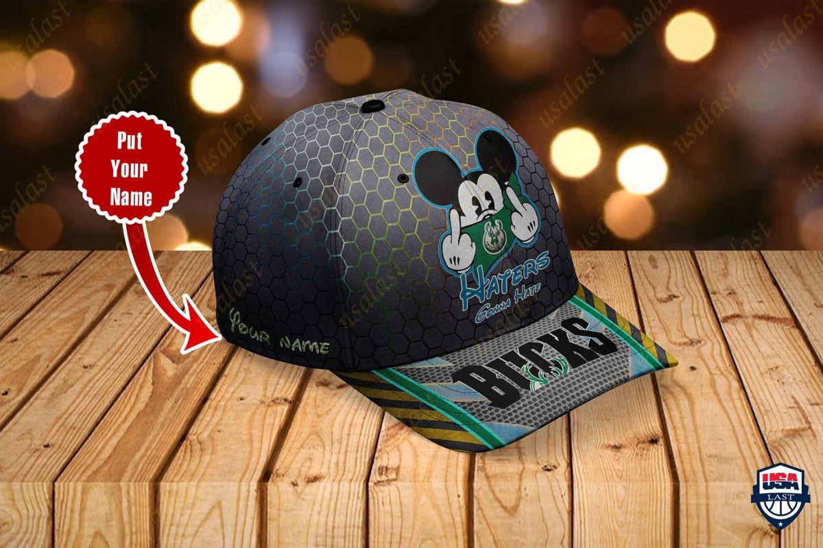 Milwaukee Bucks Mickey Mouse Haters Gonna Hate Custom Name Hat Cap ...