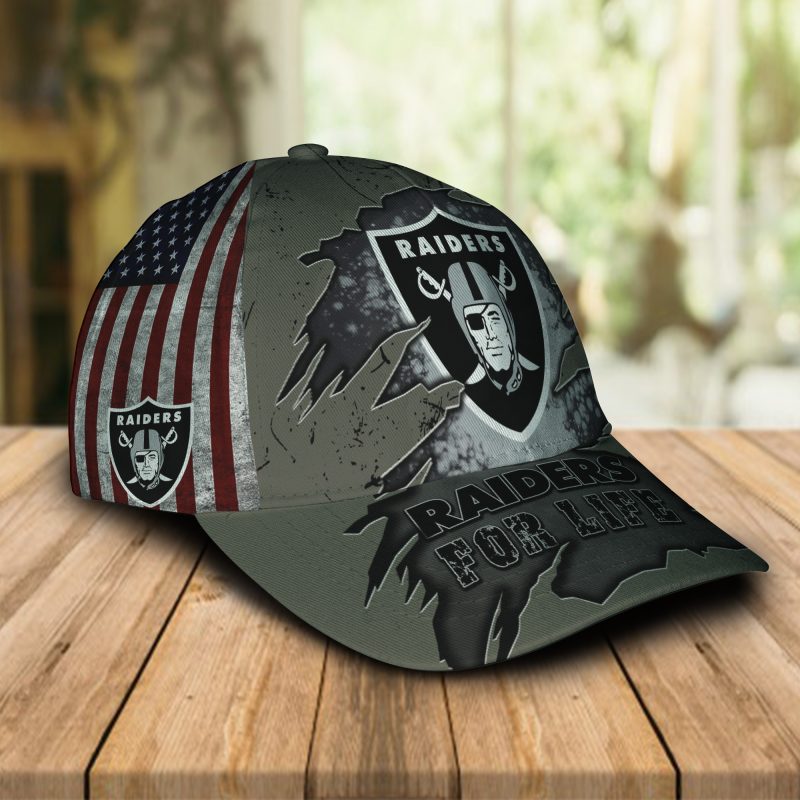 Oakland Raiders For Life American Flag Cap Hat - Hot Sale 2026