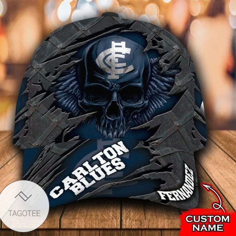 Personalized Afl Carlton Blues 3D Skull Hat Cap - Hot Sale 2025