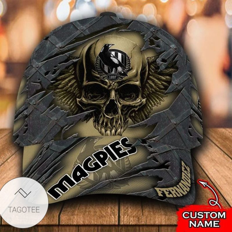 Personalized Afl Collingwood Magpies 3D Skull Hat Cap - Hot Sale 2025