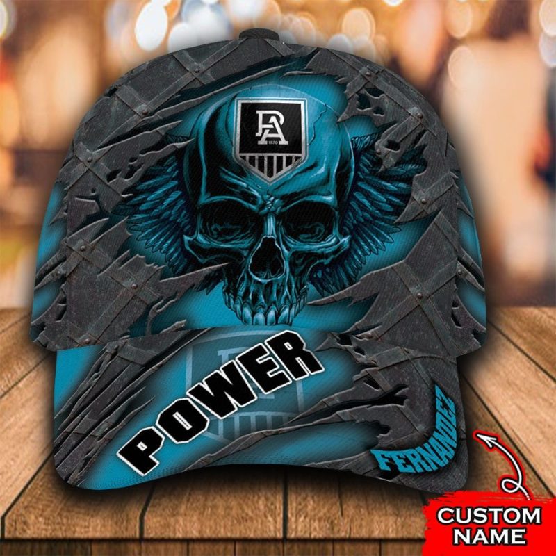 Personalized Afl Port Adelaide Power 3D Skull Custom Name Cap - Hot ...