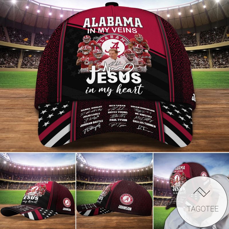 Personalized Alabama In My Veins Jesus In My Heart Cap, Custom Baseball ...