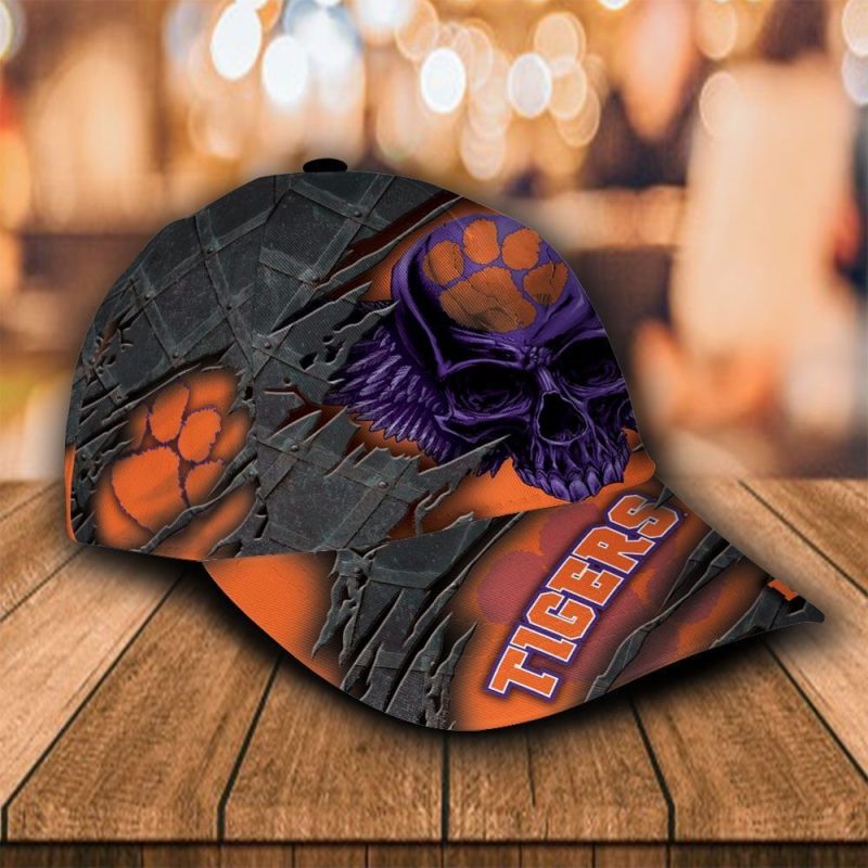 Personalized Clemson Tigers Skull Custom Cap - Hot Sale 2025