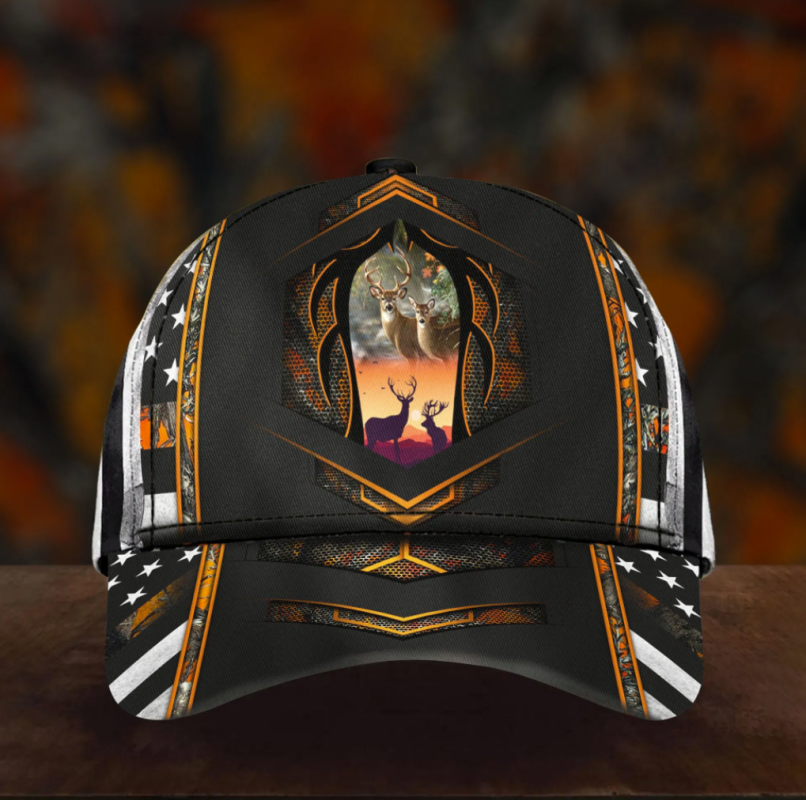 Personalized Deer Hunting American Flag Cap - Hot Sale 2024