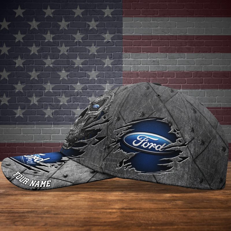Personalized Ford Skull Blue Custom Cap - Hot Sale 2026