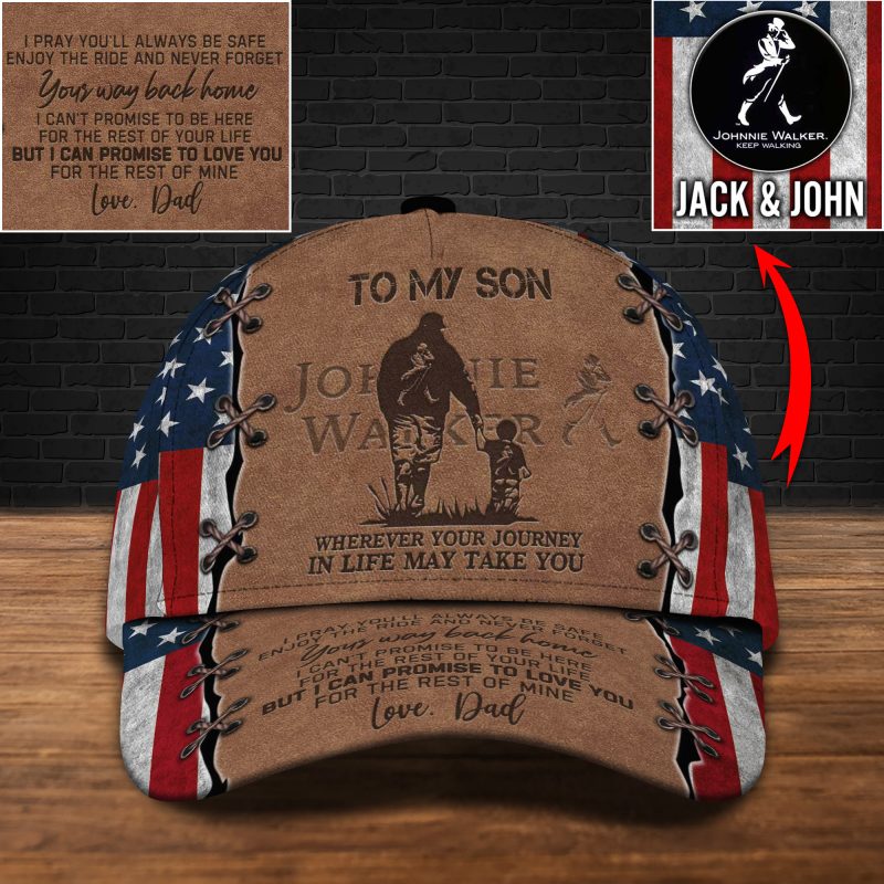 Personalized Johnnie Walker To My Son Custom Cap - Hot Sale 2025