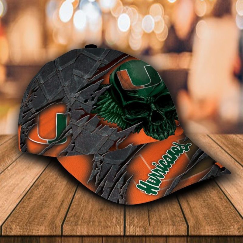 Personalized Miami Hurricanes Skull Custom Cap - Hot Sale 2025