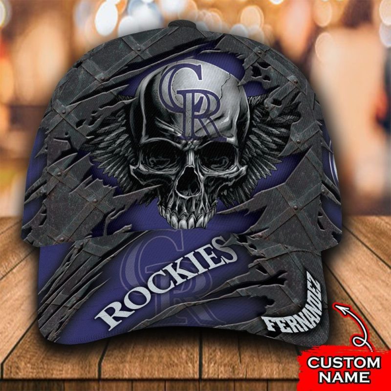 Personalized Mlb Colorado Rockies 3D Skull Custom Name Cap - Hot Sale 2025