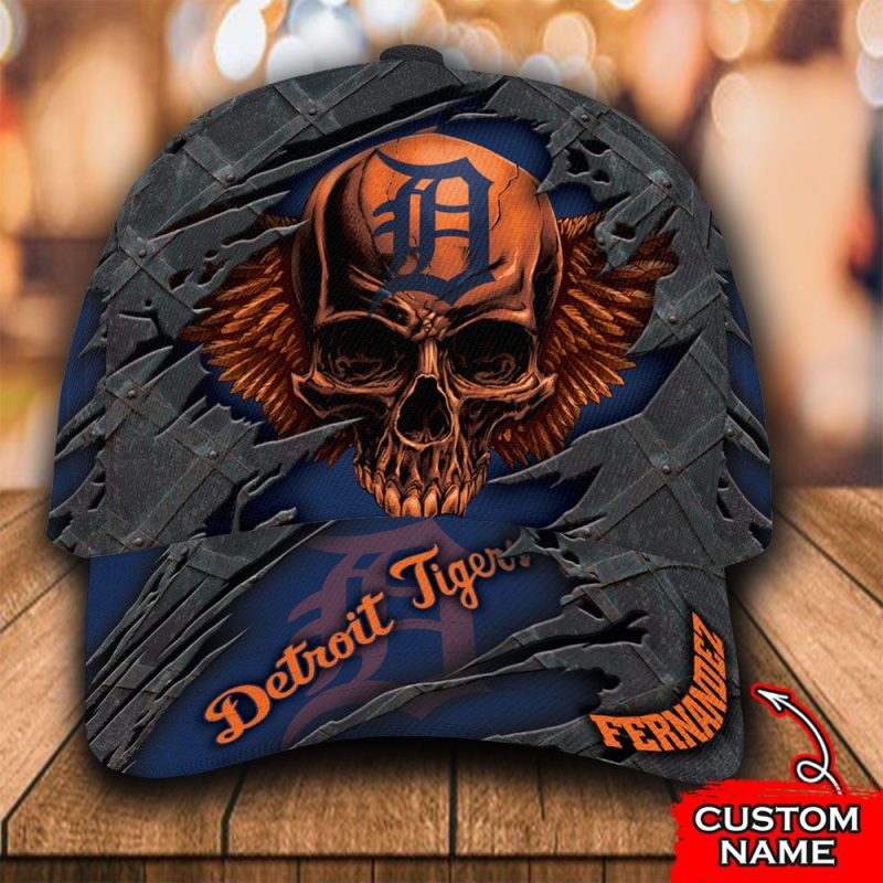 Personalized Mlb Detroit Tigers 3D Skull Custom Name Cap - Hot Sale 2025