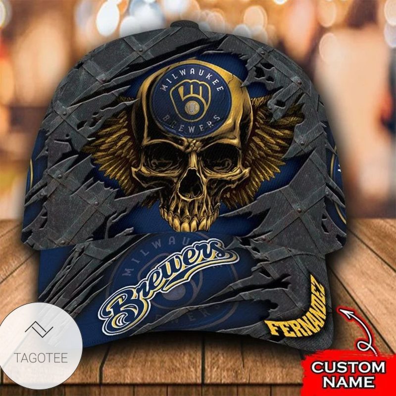 Personalized Mlb Milwaukee Brewers 3D Skull Hat Cap - Hot Sale 2025