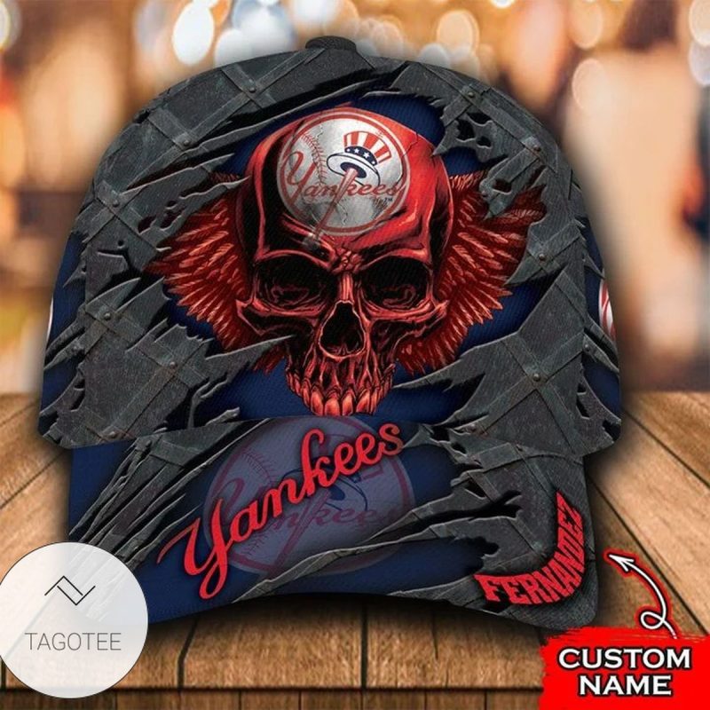 Personalized Mlb New York Yankees 3D Skull Hat Cap - Hot Sale 2025