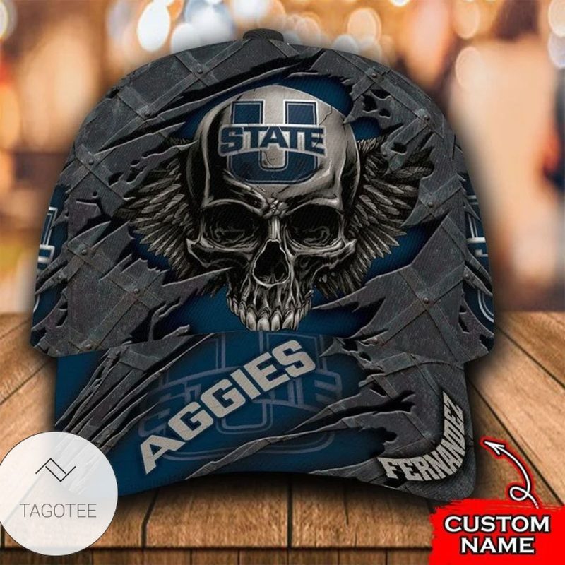 Personalized Ncaa D3 Utah State Aggies 3D Skull Hat Cap - Hot Sale 2025