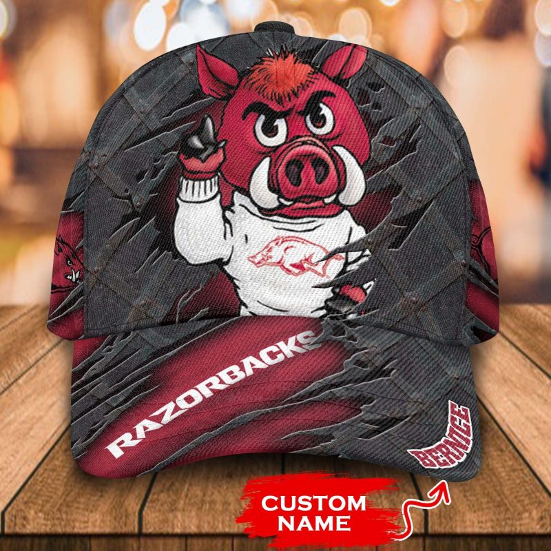 Personalized Ncaa1 Arkansas Razorbacks 3D Mascost Custom Name Cap - Hot ...