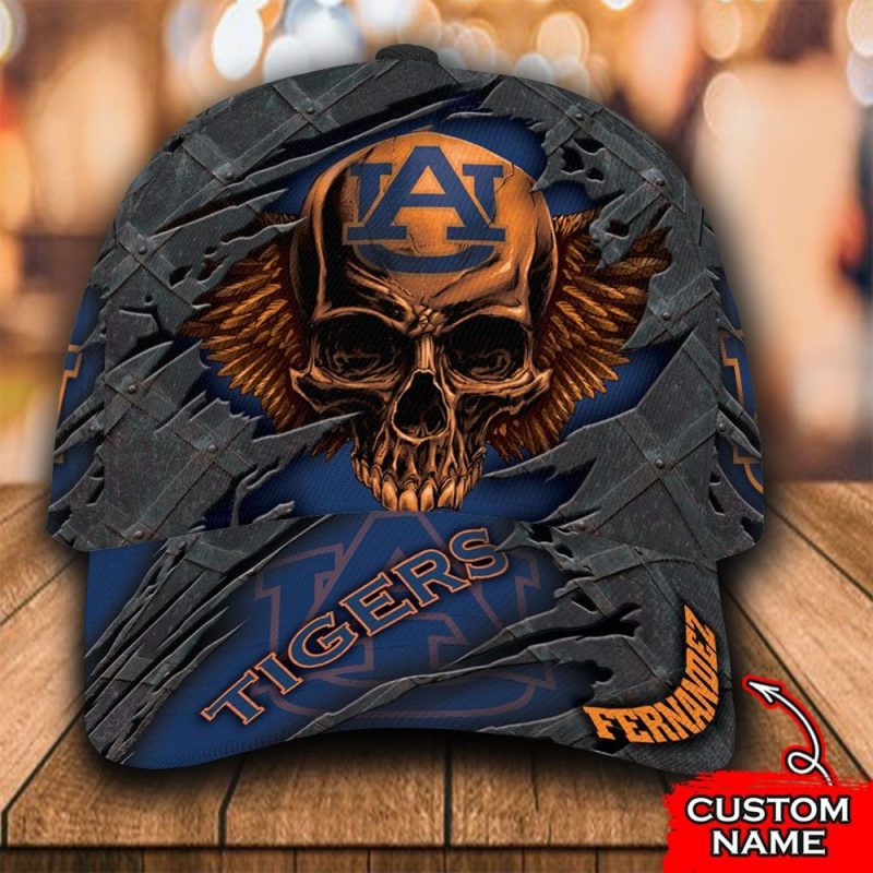 Personalized Ncaa1 Auburn Tigers 3D Skull Custom Name Cap - Hot Sale 2025