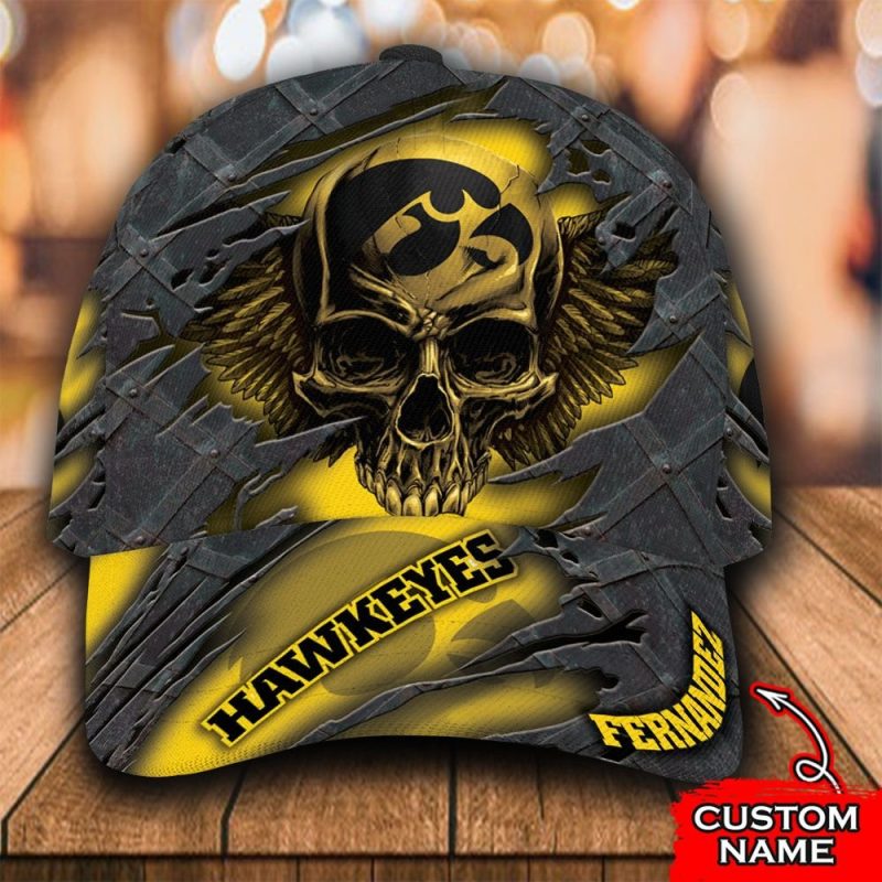 Personalized Ncaa1 Iowa Hawkeyes 3D Skull Custom Name Cap - Hot Sale 2024