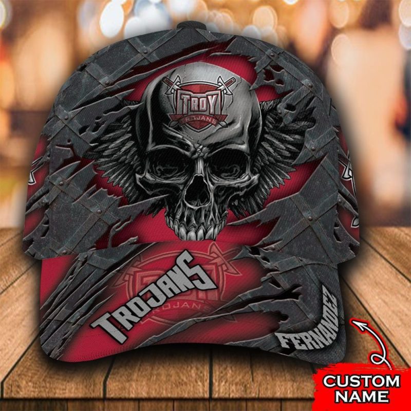 Personalized Ncaa3 Troy Trojans 3D Skull Custom Name Cap - Hot Sale 2025