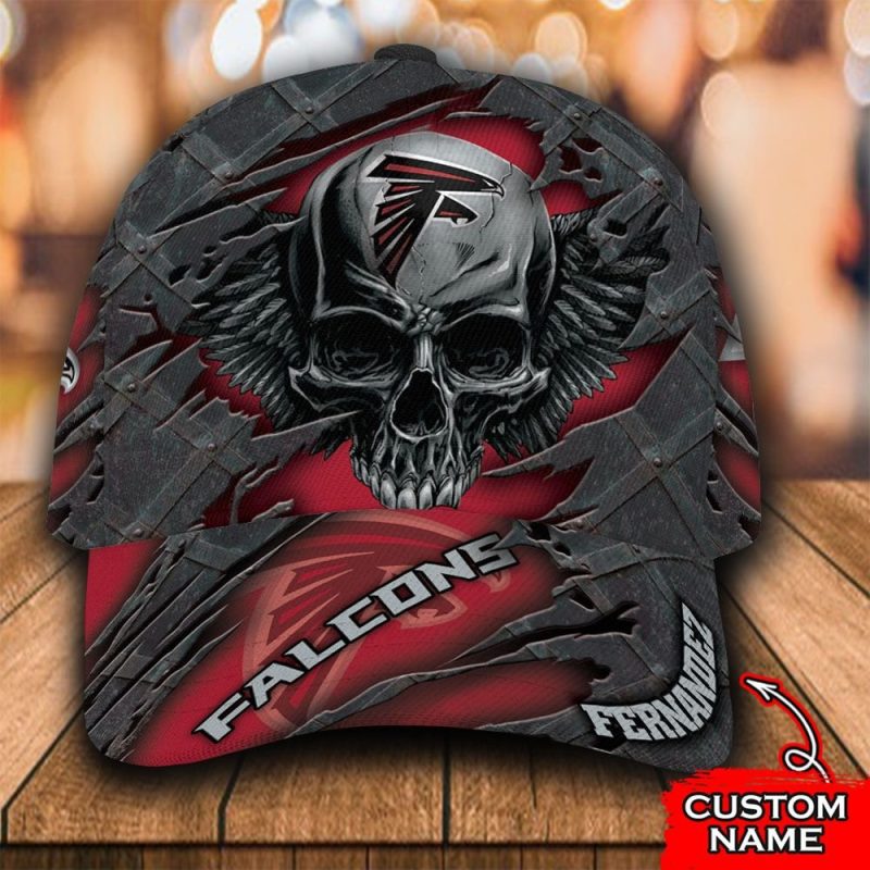 Personalized Nfl Atlanta Falcons Skull Custom Name Cap - Hot Sale 2024