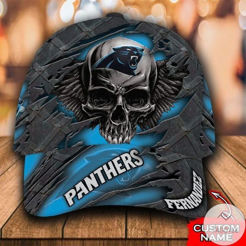 Personalized Nfl Carolina Panthers Cap Classic Skull Custom Name - Hot ...