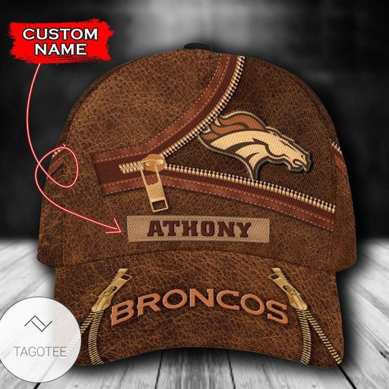 Personalized Nfl Denver Broncos Leather Zipper Print Hat Cap - Hot Sale ...