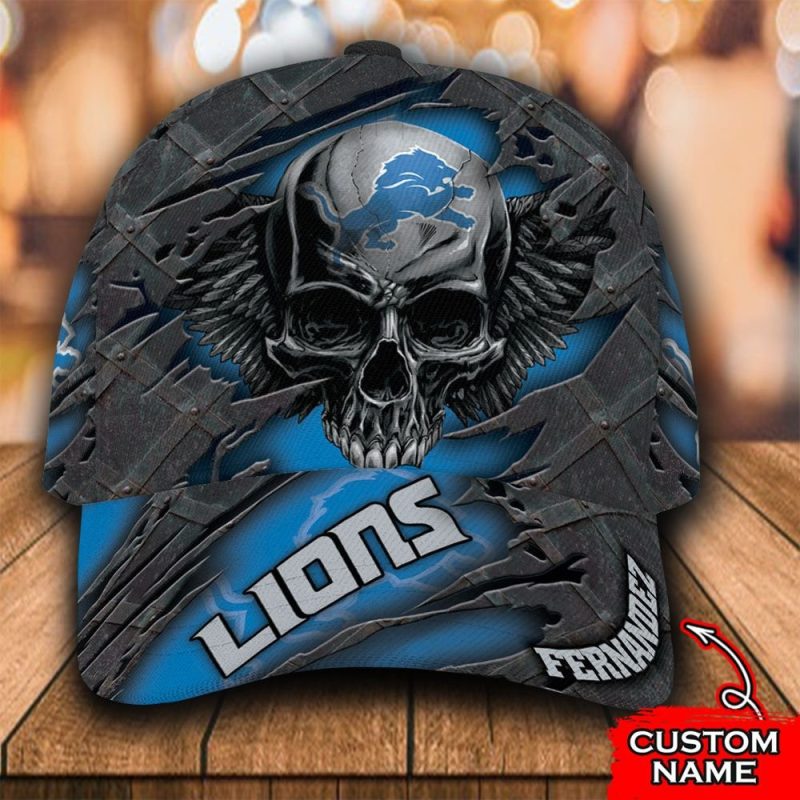 Personalized Nfl Detroit Lions Skull Custom Name Cap - Hot Sale 2024