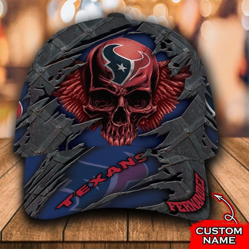 Personalized Nfl Houston Texans Skull Custom Name Cap - Hot Sale 2025