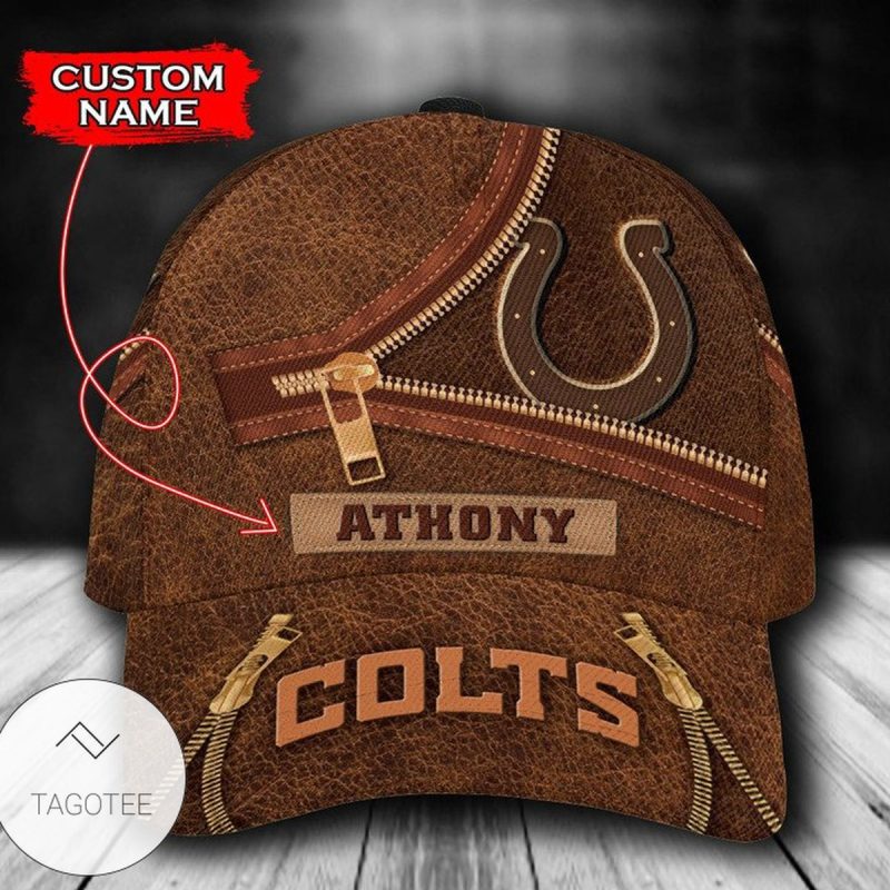 Personalized Nfl Indianapolis Colts Leather Zipper Print Hat Cap - Hot ...