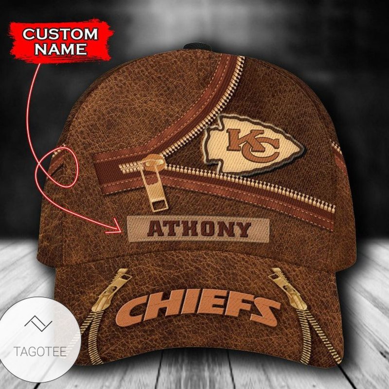 Personalized Nfl Kansas City Chiefs Leather Zipper Print Hat Cap - Hot ...