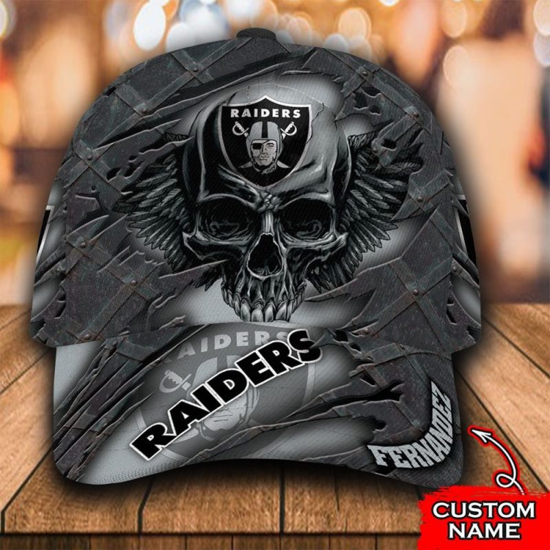 Personalized Nfl Las Vegas Raiders Skull Custom Name Cap - Hot Sale 2024