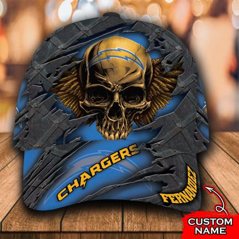 Personalized Nfl Los Angeles Chargers Skull Custom Name Cap - Hot Sale 2025