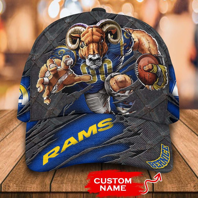 Personalized Nfl Los Angeles Rams 3D Mascost Custom Name Cap - Hot Sale ...