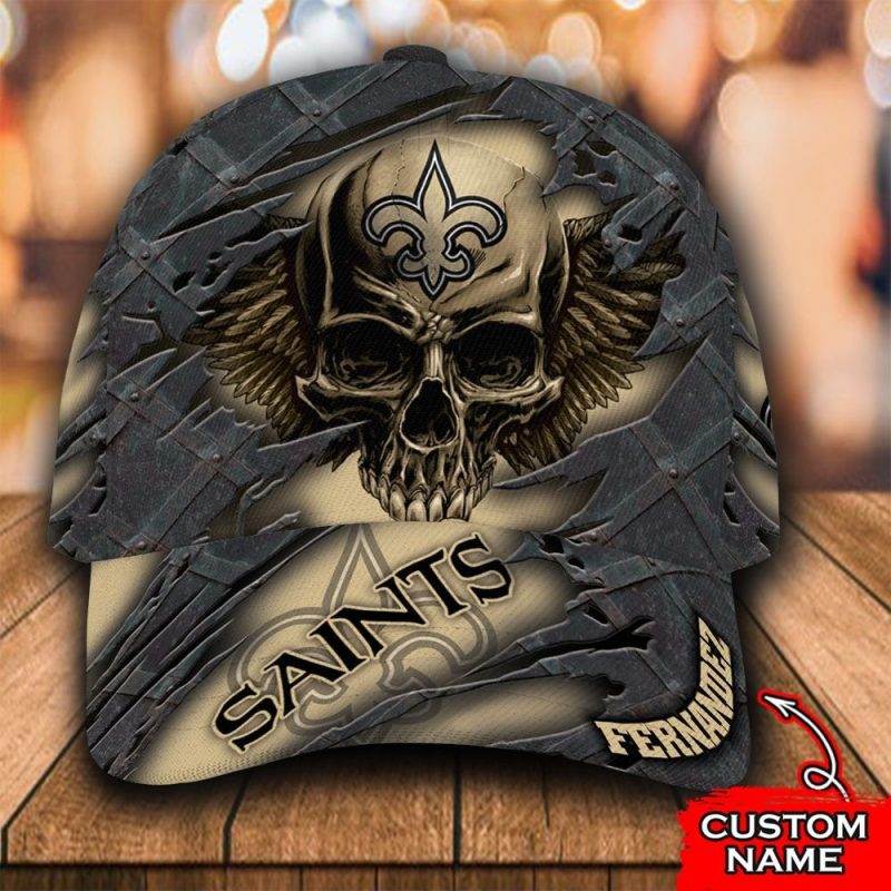 Personalized Nfl New Orleans Saints Skull Custom Name Cap - Hot Sale 2024