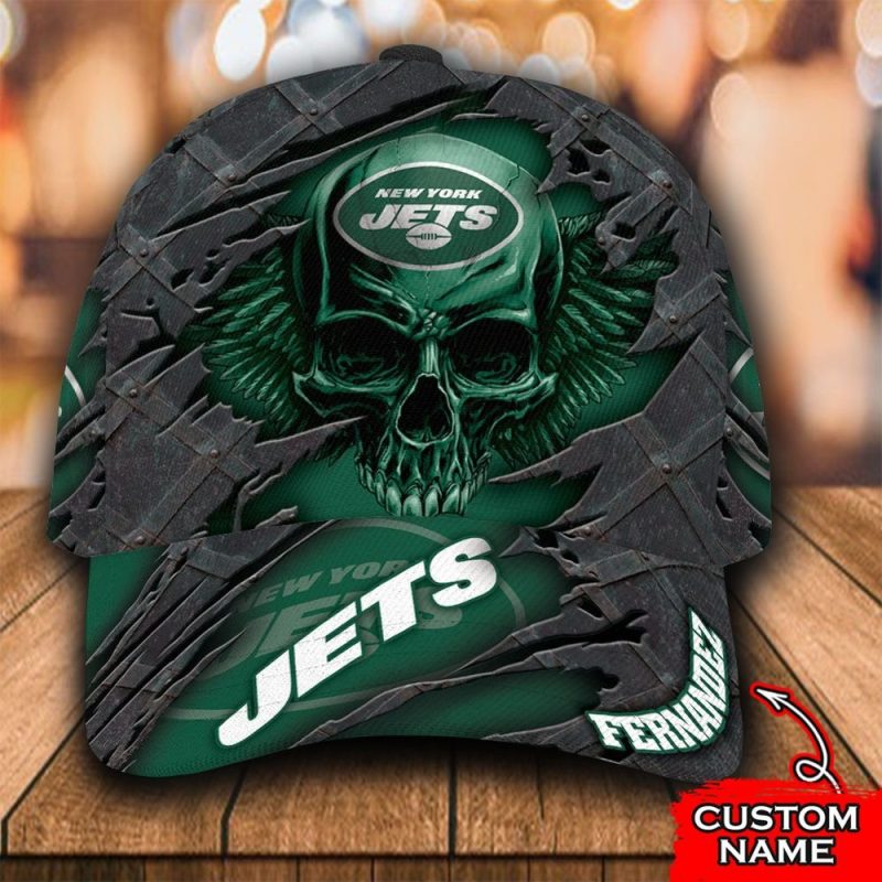 Personalized Nfl New York Jets Skull Custom Name Cap - Hot Sale 2024