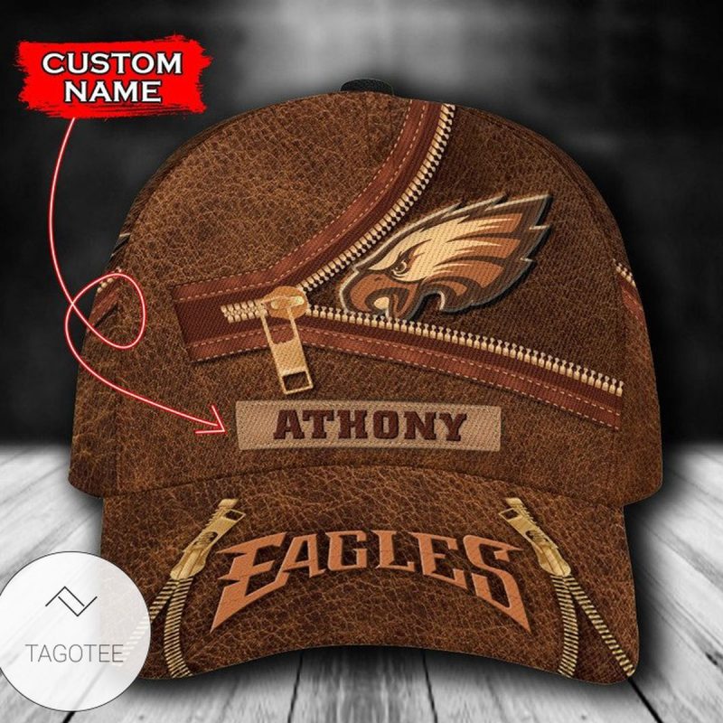 Personalized Nfl Philadelphia Eagles Leather Zipper Print Hat Cap - Hot ...