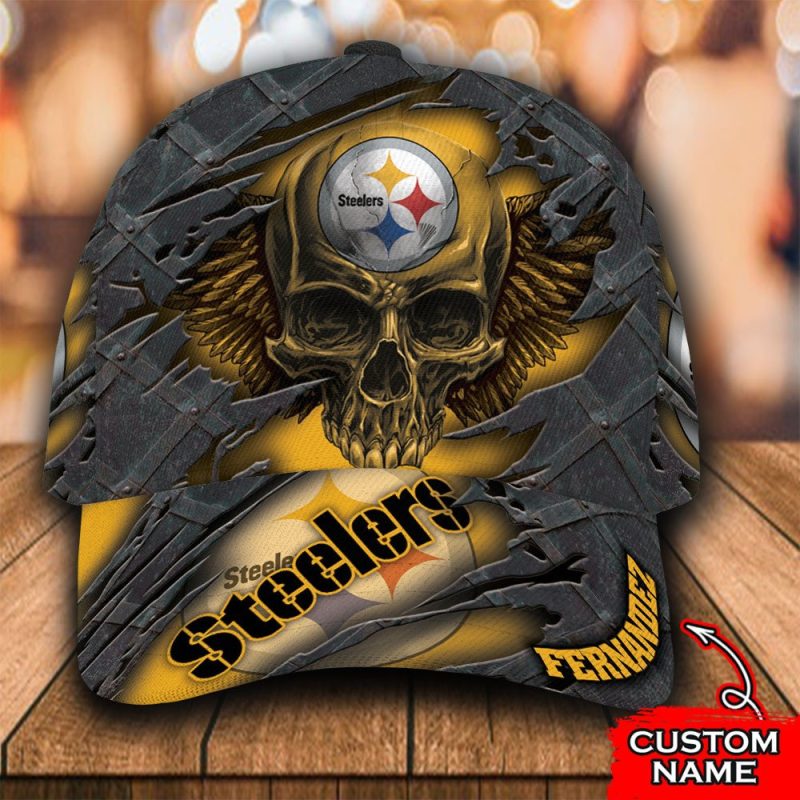 Personalized Nfl Pittsburgh Steelers Skull Custom Name Cap - Hot Sale 2025