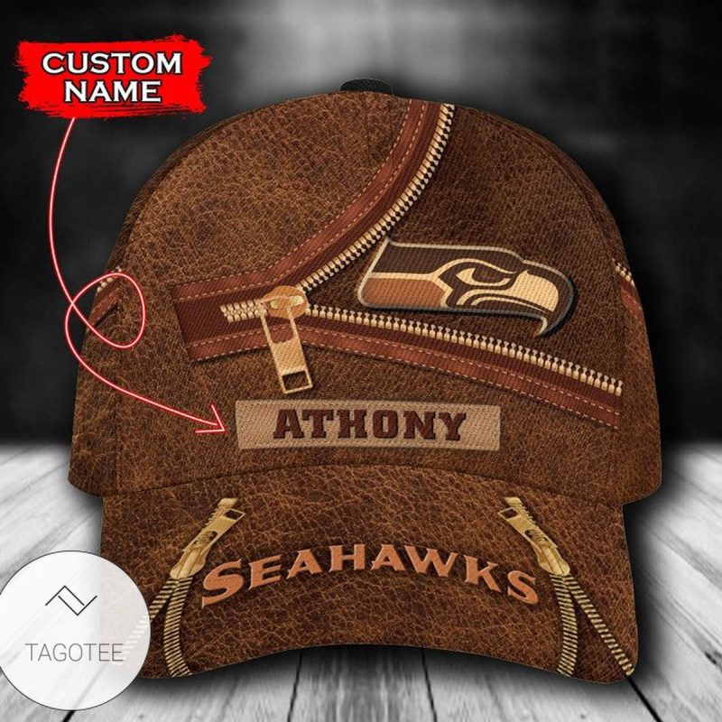 Personalized Nfl Seattle Seahawks Leather Zipper Print Hat Cap - Hot ...