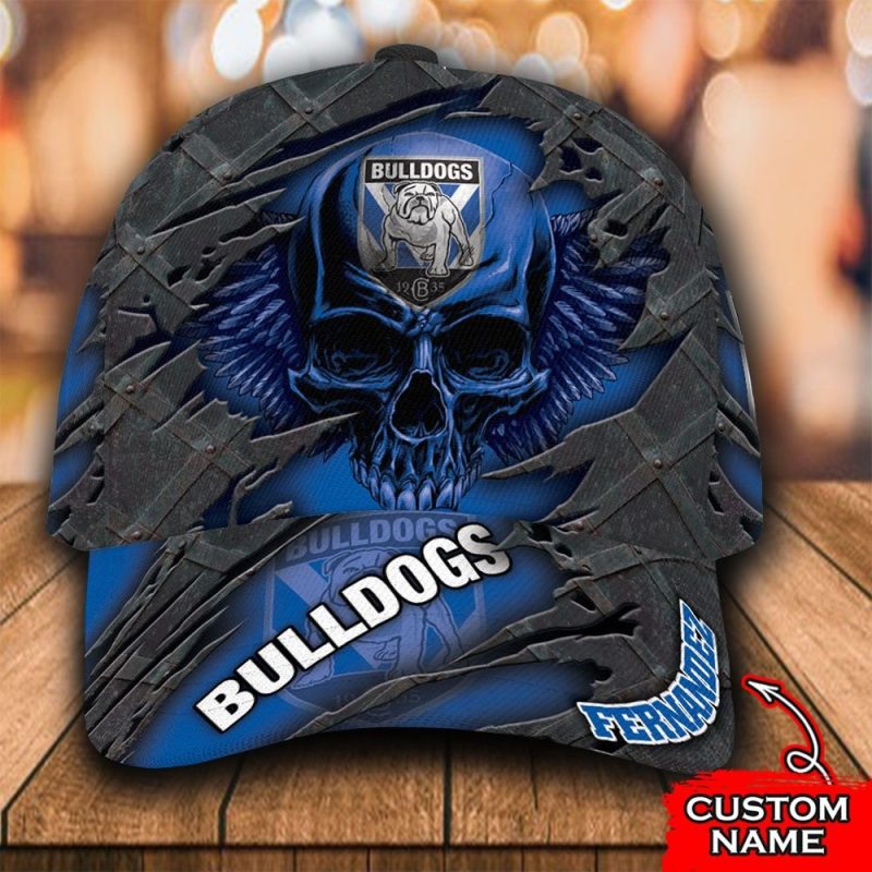 Personalized Nrl Canterbury-Bankstown Bulldogs 3D Skull Custom Name Cap ...