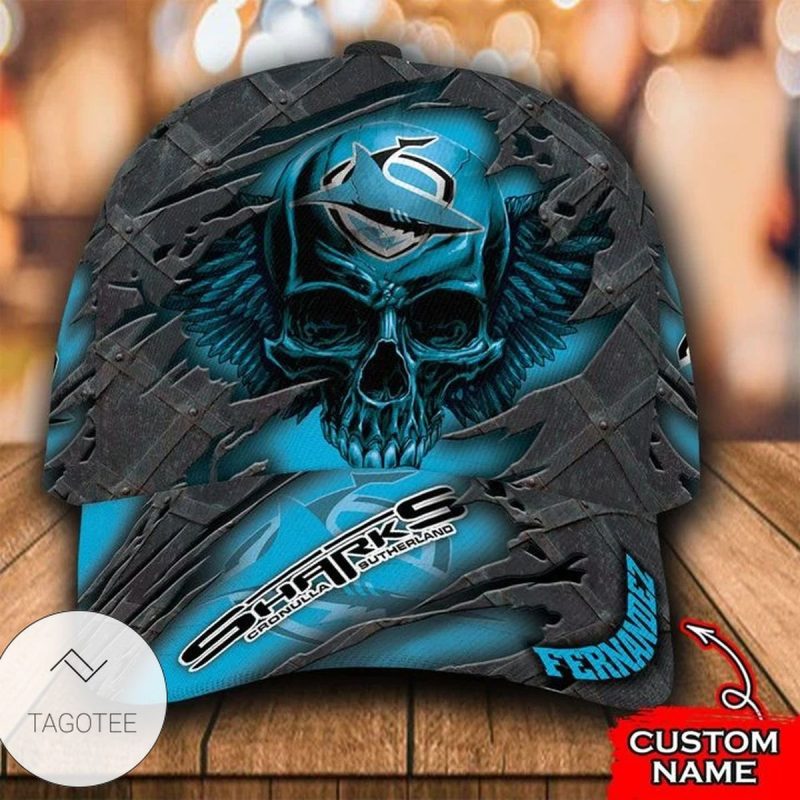 Personalized Nrl Cronulla-Sutherland Sharks 3D Skull Hat Cap - Hot Sale ...