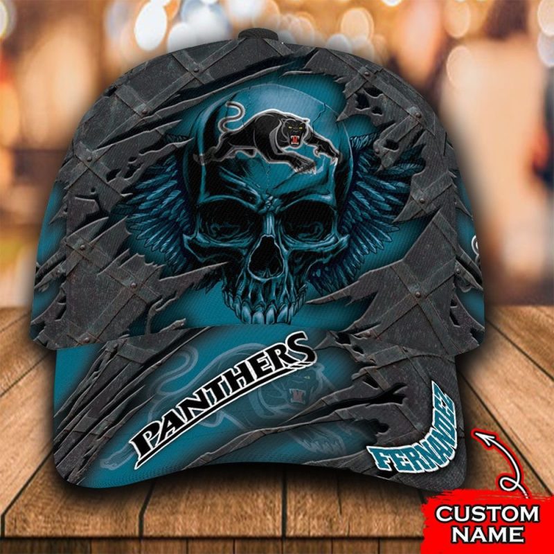 Personalized Nrl Penrith Panthers 3D Skull Custom Name Cap - Hot Sale 2024