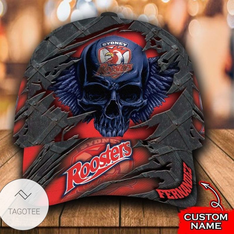 Personalized Nrl Sydney Roosters 3D Skull Hat Cap - Hot Sale 2025