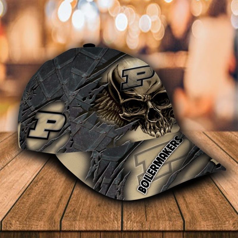 Personalized Purdue Boilermakers Skull Custom Cap - Hot Sale 2025