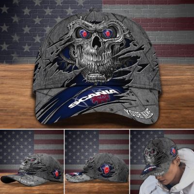 Personalized Scania Skull Blue Custom Cap - Hot Sale 2025