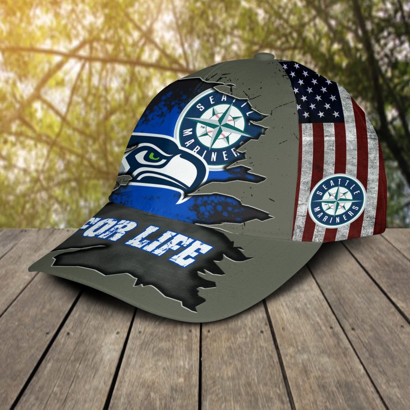 Seattle Seahawks Seattle Mariners For Life Cap Hat - Hot Sale 2024