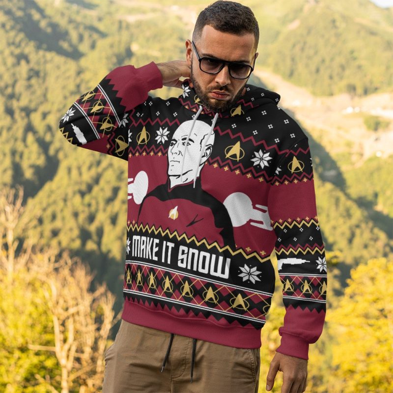 Star Trek Make It Snow With Captian Jean Luc Picard 3D Shirt, Hoodie ...