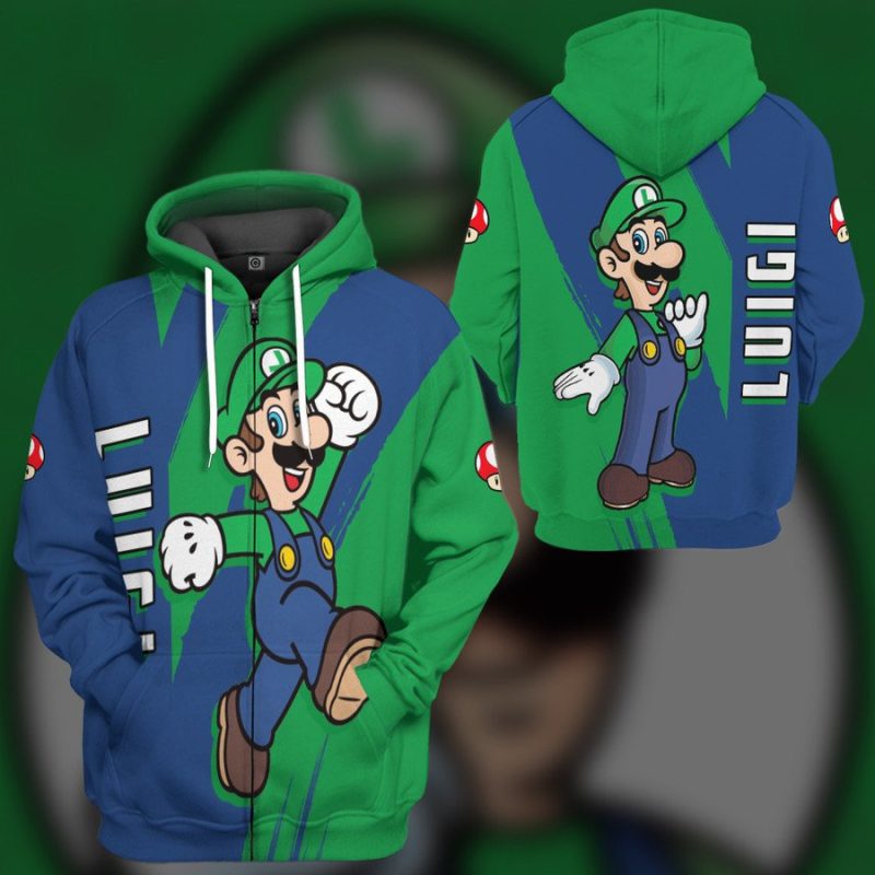 Super Mario Happy Luigi 3D Hoodie T-Shirt Apparel - Hot Sale 2026