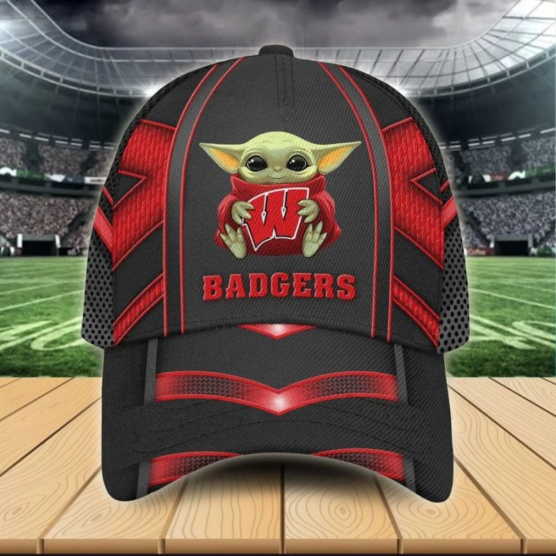 Wisconsin Badgers And Baby Yoda Classic Cap - Hot Sale 2025